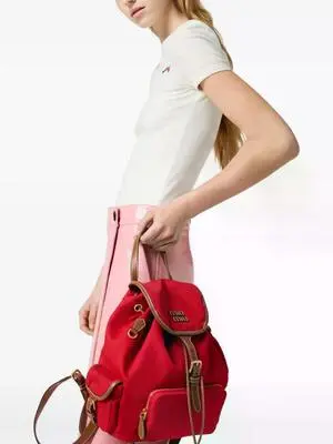 Miu Miu Logo-lettering Backpack - Red