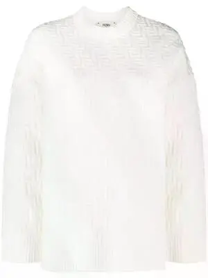 Fendi Monogram-pattern Jumper - White