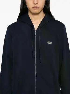 Lacoste Zip-up Hoodie With Classic Hood - Blue