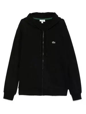 Lacoste Zipped Fleece Sweatshirt - Black