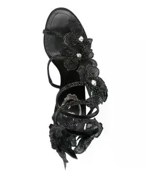 Rene Caovilla 105mm Floriane Sandals - Black