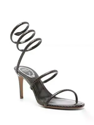 Rene Caovilla 80mm Cleo Sandals - Brown