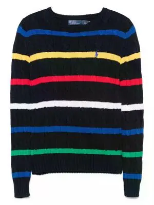 Polo Ralph Lauren Striped Cable-knit Sweater - Blue