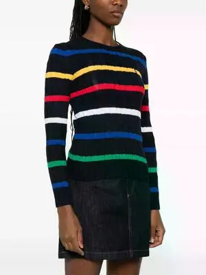 Polo Ralph Lauren Striped Cable-knit Sweater - Blue