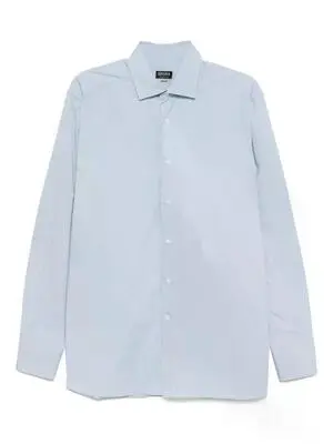 Zegna Long-sleeve Cotton Shirt - Blue