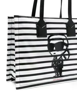 Karl Lagerfeld Ikon Striped Medium Tote