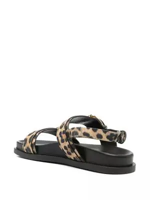Agl Allimaglia Leopard-print Sandals - Brown