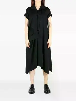 Yohji Yamamoto Wool Midi Shirt Dress