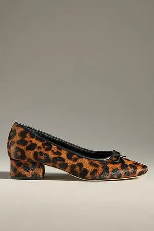 REFORMATION Leopard Print Heeled Ballet Pumps - Leopard Haircalf