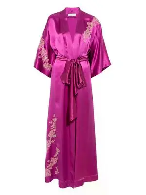 Carine Gilson Calais-caudry Lace Robe - Purple