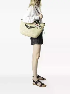 Zadig&Voltaire Wings Raffia Basket Bag - Neutrals