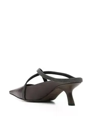 Brunello Cucinelli 60mm Monili-strap Mules - Brown