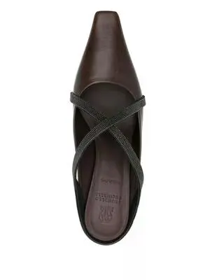 Brunello Cucinelli 60mm Monili-strap Mules - Brown
