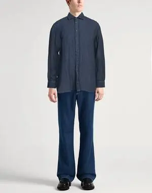 120% Lino Shirt Size Linen - Navy