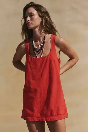 Free People Summer Smiles Romper - Cherry Tomato