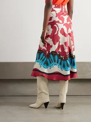 La DoubleJ Mother Lungomare Printed Midi Skirt