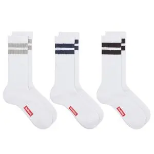 HEALTHKNIT Crew Socks 3 Pack - White/multi