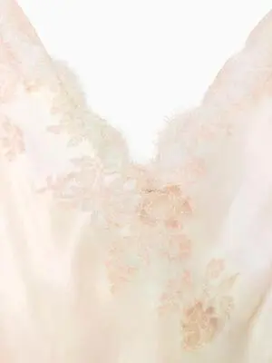 Carine Gilson Caudry Lace Silk Camisole - Pink