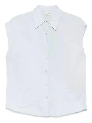 VINCE Vince Linen Cap-Sleeve Shirt