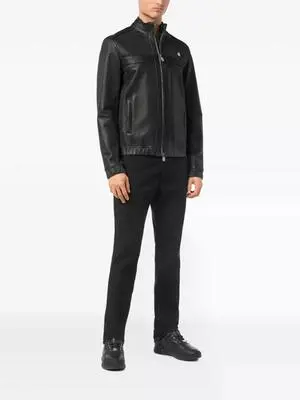 BILLIONAIRE Leather Jacket - Black