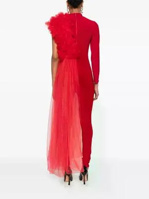 Alchemy Fashions X Lia Aram Tulle-appliqué Jumpsuit - Red