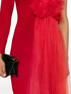 Alchemy Fashions X Lia Aram Tulle-appliqué Jumpsuit - Red