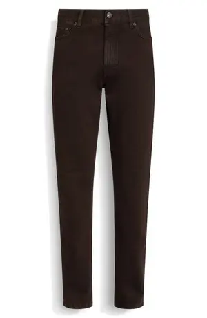 Zegna City Fit Nonstretch Denim Jeans - Dark Brown