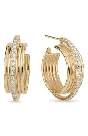 Lana Jewelry Kinetic Diamond Huggie Earrings - Yellow