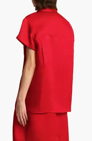 Khaite Keefe Silk Organza Button-up Shirt - Raspberry