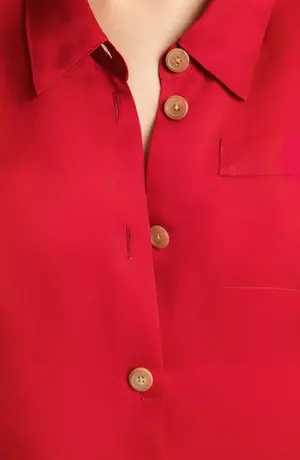 Khaite Keefe Silk Organza Button-up Shirt - Raspberry
