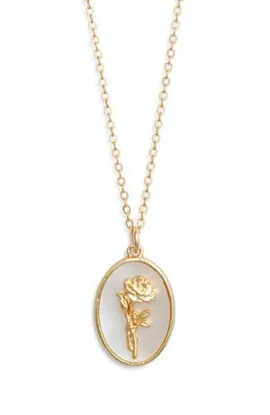 SET & STONES Katrina Birth Flower Pendant Necklace - Gold / June - Rose