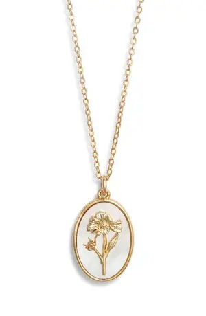 SET & STONES Katrina Birth Flower Pendant Necklace - Gold / October - Cosmo