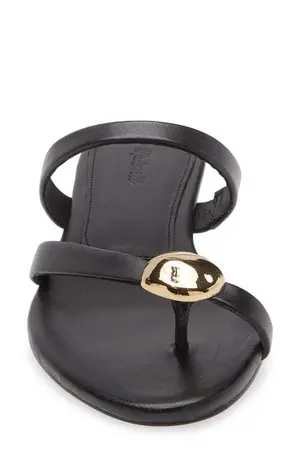 Madewell The Mila Hardware Toe Loop Slide Sandal - True Black