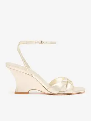 REFORMATION Margo Wedge Sandal - Gold