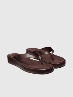 REFORMATION Eden Platform Thong Sandals - Brown