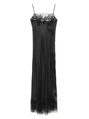Carine Gilson Lace-detail Organza Nightdress - Black