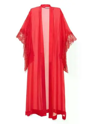 Carine Gilson Calais-caudry Lace Robe - Red