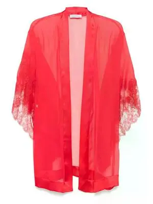 Carine Gilson Calais-caudry Lace Robe - Red