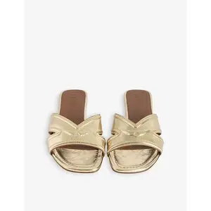 Zadig&Voltaire Azora Metallic-leather Mules - Gold