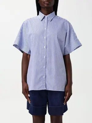 FAY Striped Button-up Shirt - Blue
