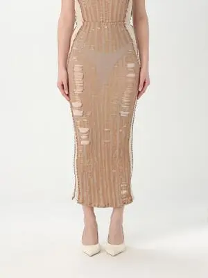 DIESEL® Diesel Distressed Knit Midi Skirt Pink