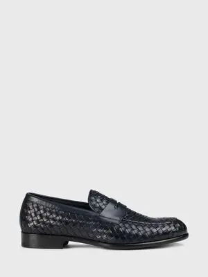 DOUCAL'S Woven Leather Loafers - Blue
