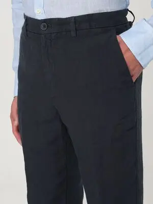 120% Lino Tailored Linen Trousers - Blue