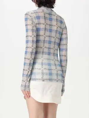 JW Anderson Long Sleeve Turtleneck Top With Plaid Logo Print