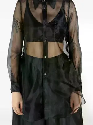 Comme Des Garçons Semi-sheer Shirt - Black