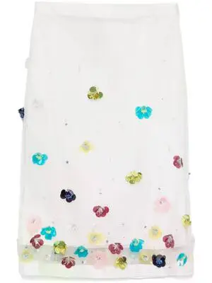 Viktor & Rolf Sequin-embellished Midi Skirt - White