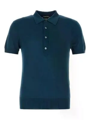 TOM FORD Short Sleeve Polo Shirt - Blue