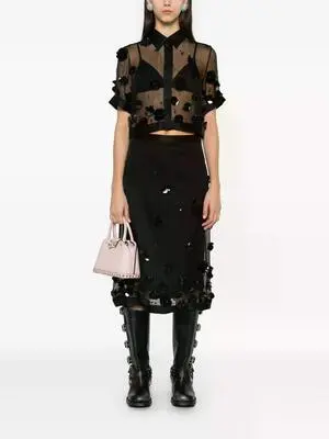 Viktor & Rolf Bead-embellished Midi Skirt - Black