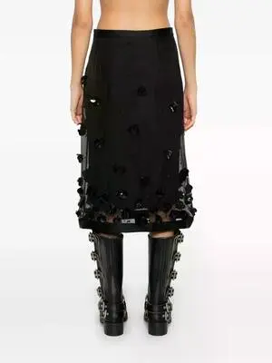 Viktor & Rolf Bead-embellished Midi Skirt - Black