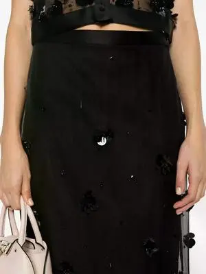 Viktor & Rolf Bead-embellished Midi Skirt - Black